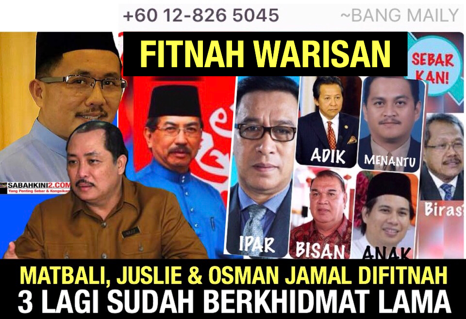 Calon Sabah: Fitnah Terhadap Keluarga Musa Aman, Osman Jamal, Juslie ...